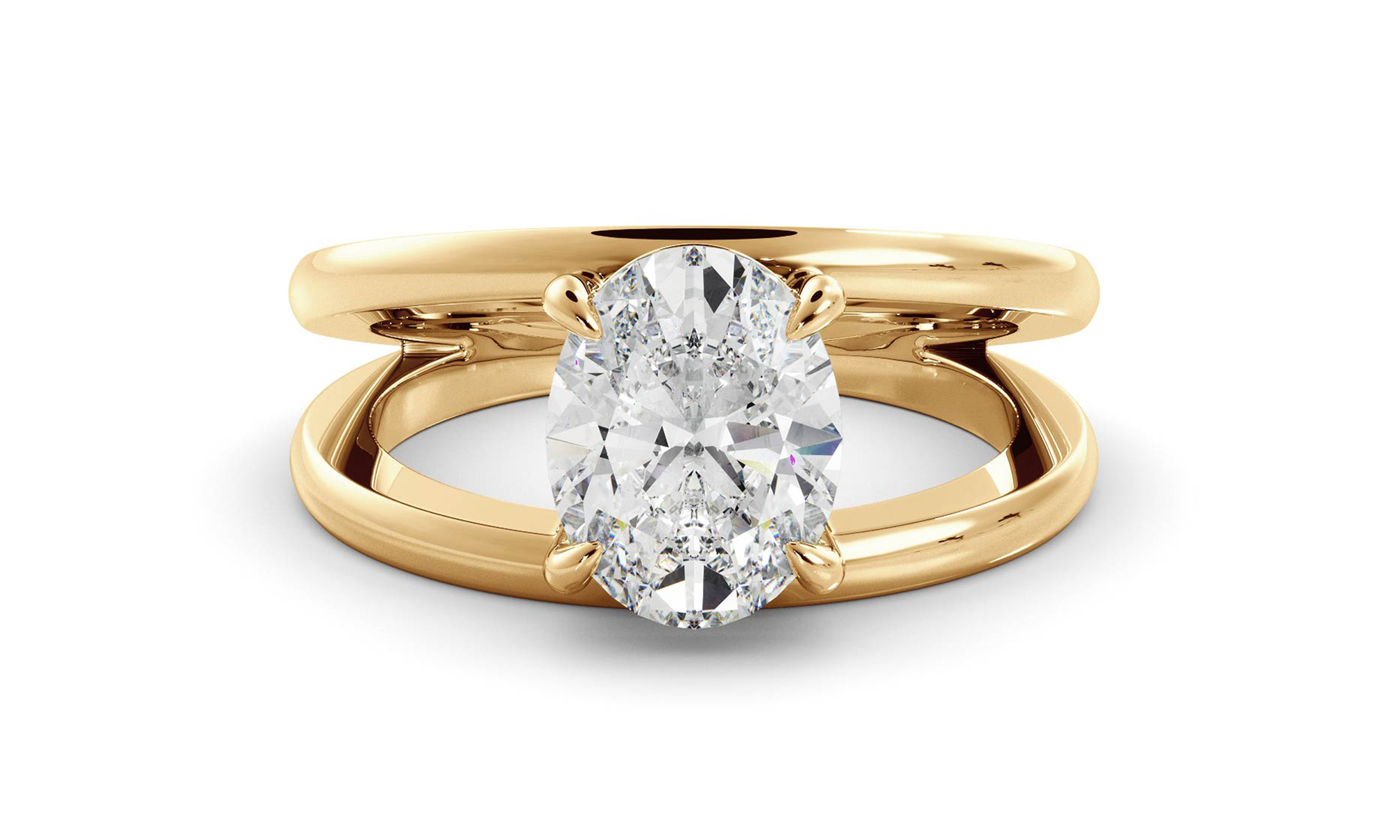 Oval Signature Double Band Engagement Ring – Louise Jean Jewellery