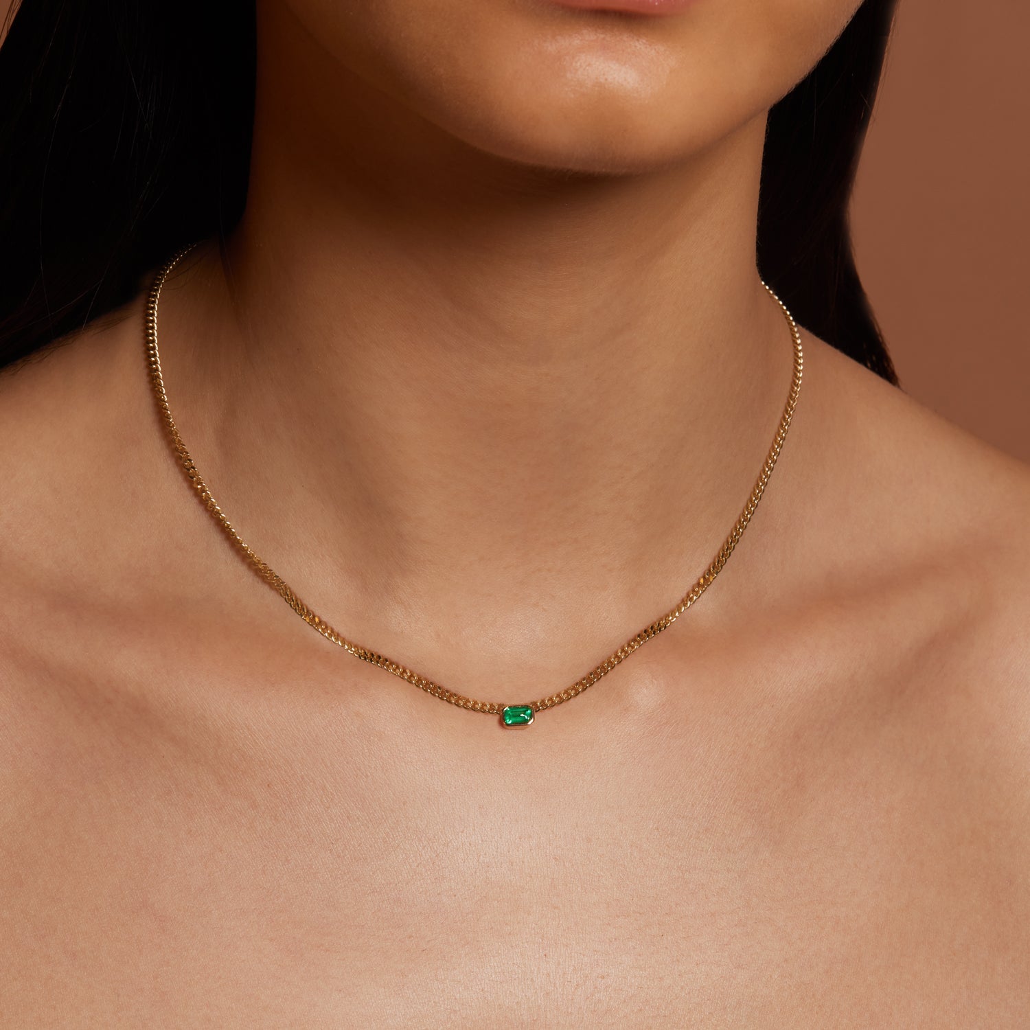 Emerald Curb Necklace – Louise Jean Jewellery