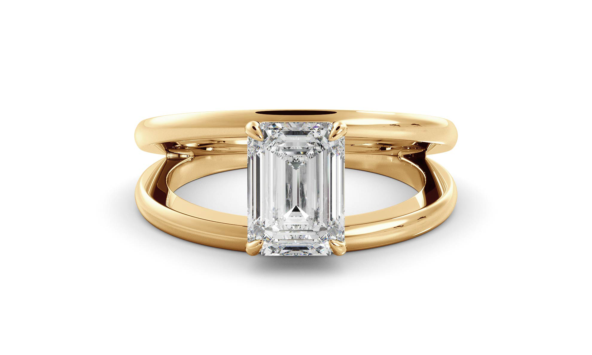 Emerald Signature Double Band Engagement Ring – Louise Jean Jewellery
