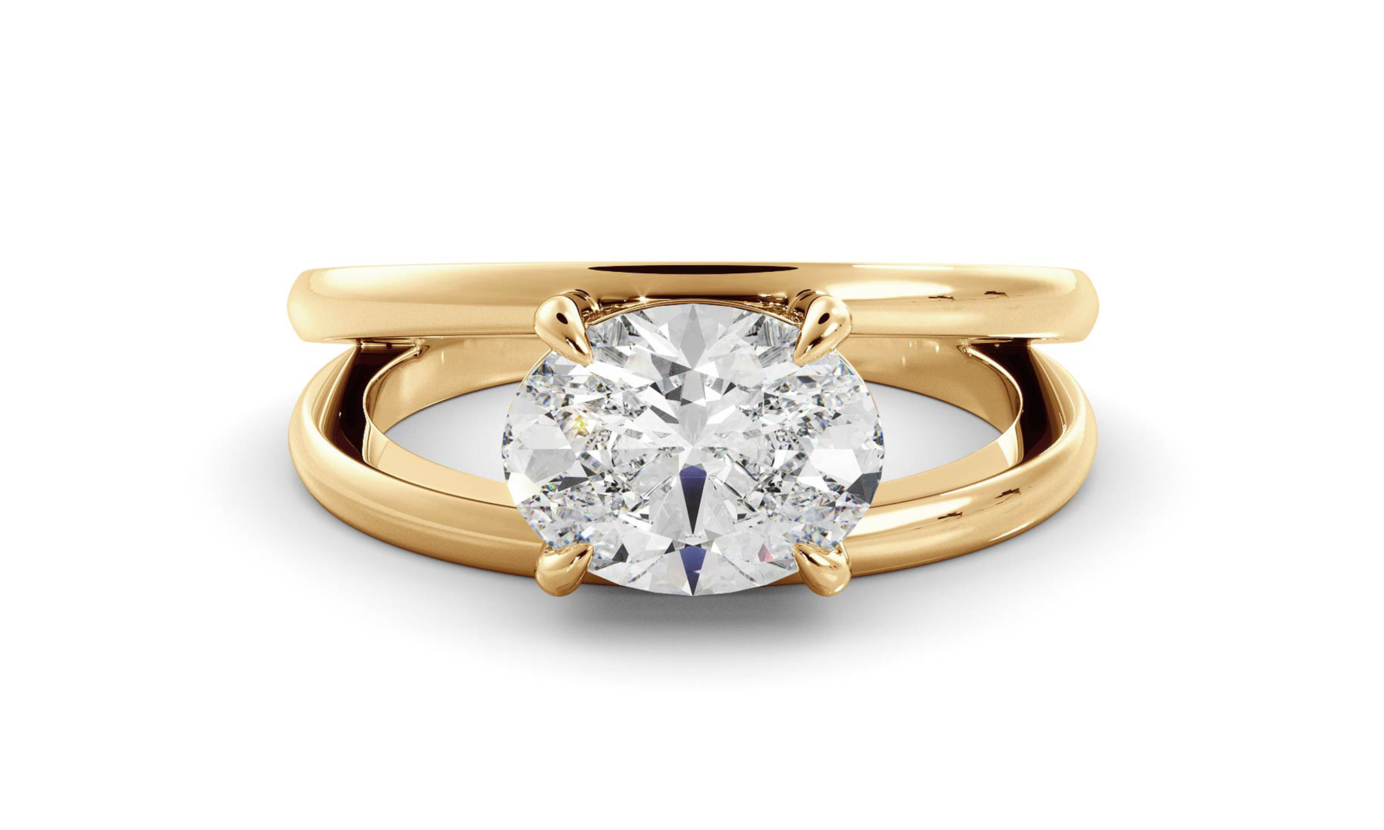 Oval Signature Double Band Engagement Ring – Louise Jean Jewellery