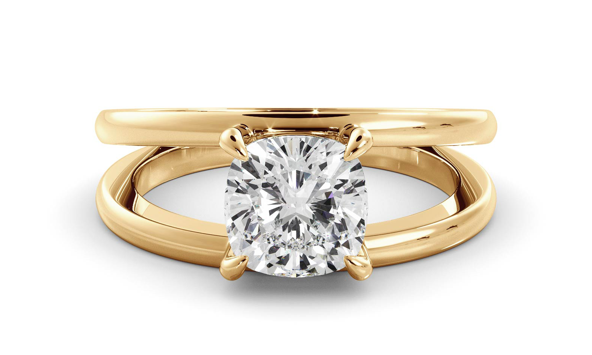 Cushion Signature Double Band Engagement Ring – Louise Jean Jewellery