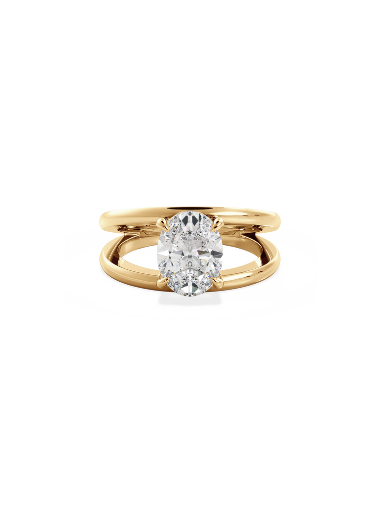 Oval Signature Double Band Engagement Ring – Louise Jean Jewellery